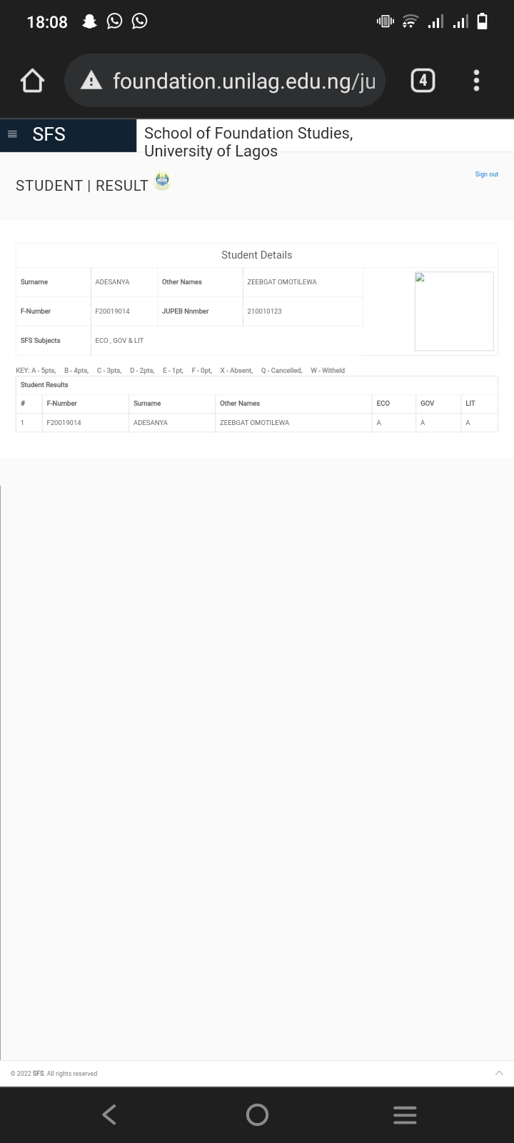 CHECK OUT SERIES OF JUPEB RESULTS AND GRADE