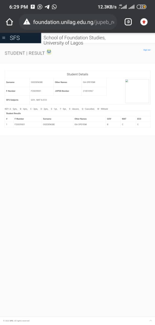 CHECK OUT SERIES OF JUPEB RESULTS AND GRADE